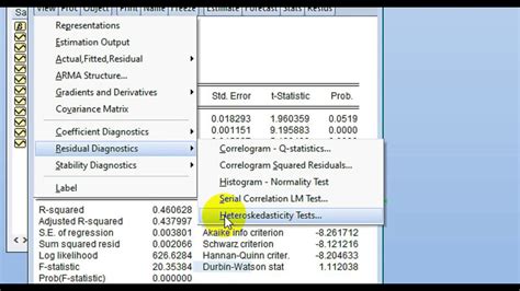 Heteroskedasticity Test Using Eviews Software Youtube