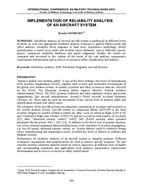 Implementation Of Reliability Analysis Of An Aircraft System Pdf Reliability Engineering