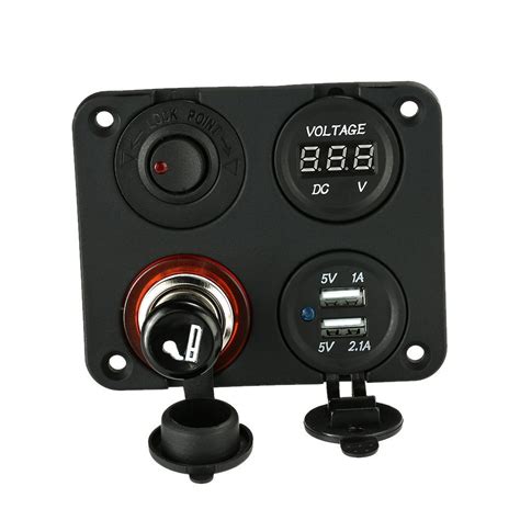 China 4 Hole Pane Base Kit With Dual Usb Charger Dc Voltmeter Meter