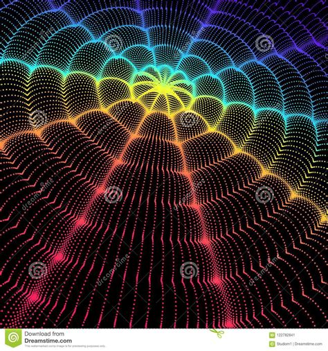 Wavy Grid Background D Abstract Vector Illustration Stock Vector Illustration Of Particle