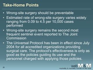 Wrong Site Wrong Surgery Prevention In Healthcare Ppt