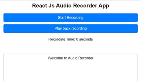 React Js Audio Recorder Record And Play Voice