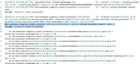 flinkcdc 采集oceanbase sql执行报错 oceanbase 技术问题 社区问答 oceanbase社区 分布式数据库