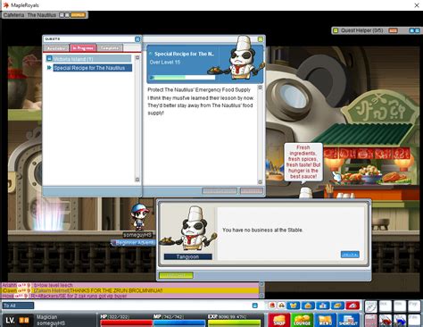 Minor Cannot Complete Quest Special Recipe For The Nautilus MapleRoyals