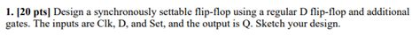 solved 1 [20 pts] design a synchronously settable flip flop