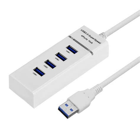 4 포트 Usb 30 허브 분배기 Led 초고속 5gbps Byl P104 흰색