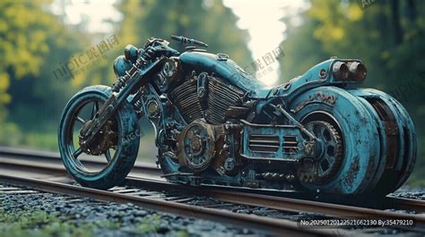 Ai创作图工艺摩托车 金属摩托车 工艺摩托 怀旧摩托车 Cgi渲染 重型摩托 绿皮摩托车 酷炫摩托车 科技感的摩托车 重型摩托车 艺术造型摩托