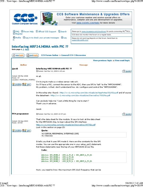 Ccs View Topic Interfacing Mrf24j40ma With Pic Pdf Pic Microcontroller Internet Forum