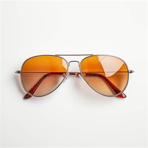 Stylish Aviator Sunglasses With Orange Tinted Lenses Stock Illustration