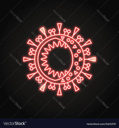 Neon Coronavirus Cell Icon In Line Style Vector Image