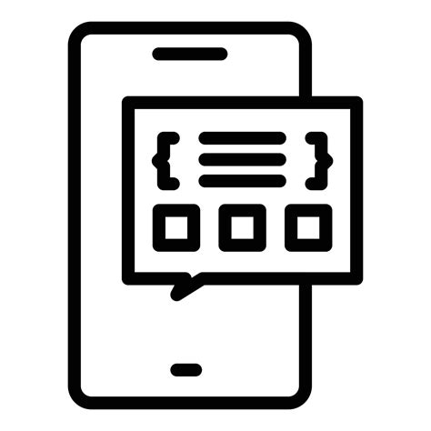 Phone Code Api Icon Outline Vector Service System Vector Art At Vecteezy