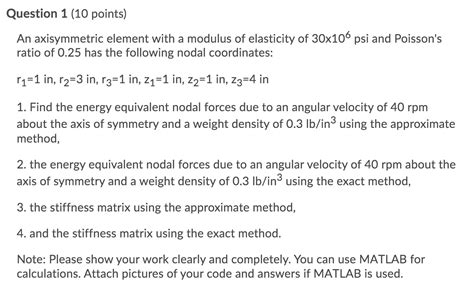 An Axisymmetric Element With A Modulus Of Elasticity