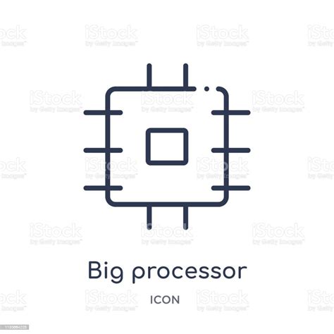 Linear Big Processor Icon From Hardware Outline Collection Thin Line Big Processor Icon Isolated