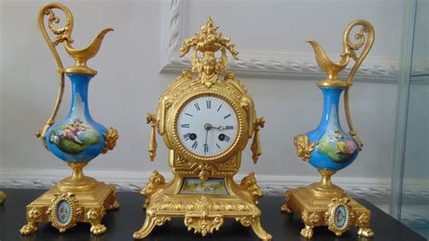 French Sevres Ormolu Clock Set Baigson Fine Arts Gems And Auctions