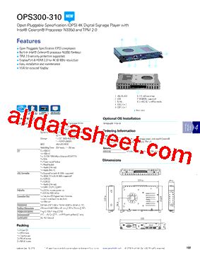 OPS300 310 Datasheet PDF Axiomtek Co Ltd