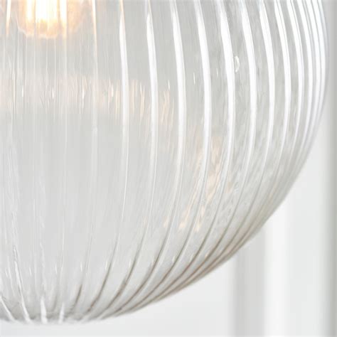 Endon Brydon Antique Brass And Ribbed Glass Pendant Large Amos Lighting