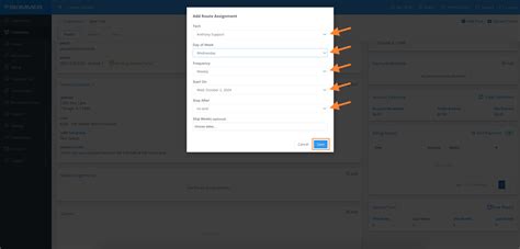 add edit or delete a route assignment from the customer profile web