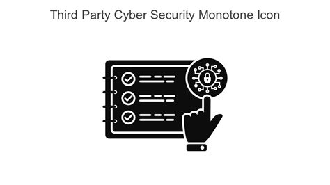 Third Party Cyber Security Monotone Icon In Powerpoint Pptx Png And Editable Eps Format Ppt
