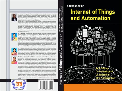Internet Of Things And Automation Dr P Prathap Dr D Geethanjali Dr N Nanthini Mrs N