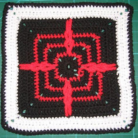 Chained Compass Motif With Variations Granny Squares Pattern Square