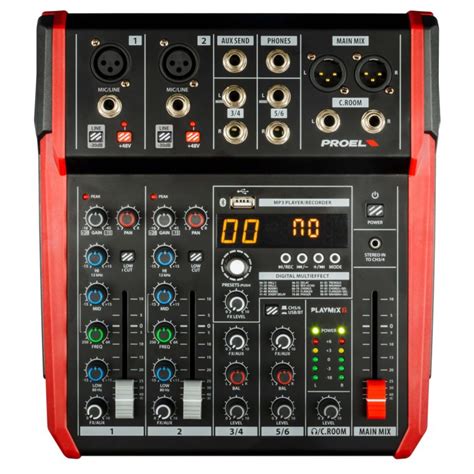 Compact 6 Channel Mixer With DSP And USB BT Interface Sound System PROEL