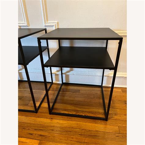 Crosley Matte Black Metal End Tables Aptdeco