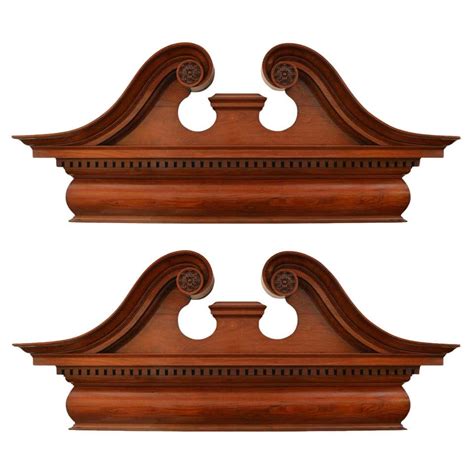Pair Of Neoclassic Style Hanging Wood Pediments For Sale At 1stdibs