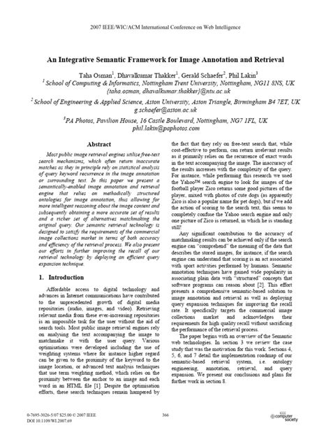 Se An Integrative Semantic Framework For Image Annotation And Retrieval Pdf Information