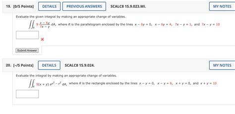 Solved 19 [0 5 Points] Details Previous Answers Scalc8