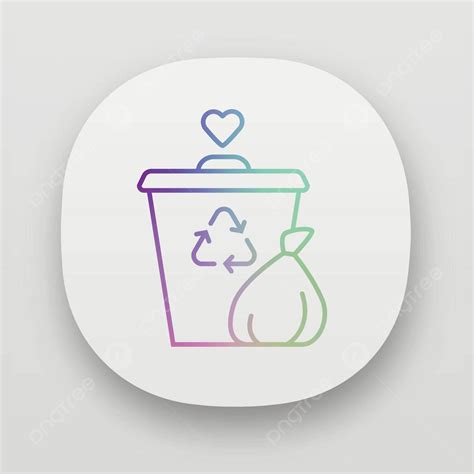 Trash Sorting App Icon With Vector Illustrations For Webmobile Vector