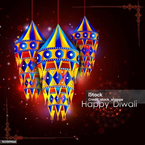 인도의 인사말 배경 행복 한 디 왈 리 축제 휴일 축 하에 대 한 장식된 교수형 램프 개념에 대한 스톡 벡터 아트 및 기타 이미지 개념 규모 기도하기 Istock