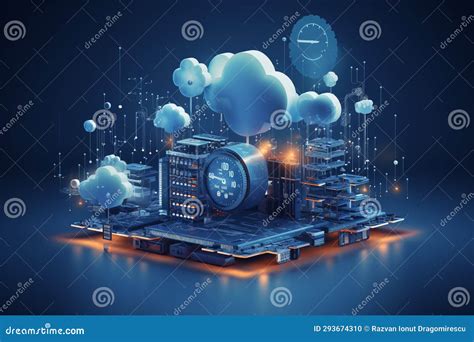 Cloud Computing Concept Where Data And Information Seamlessly Flow And