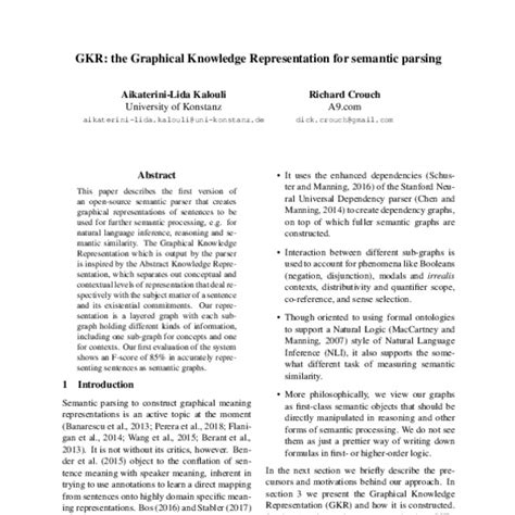 Gkr The Graphical Knowledge Representation For Semantic Parsing Acl Anthology