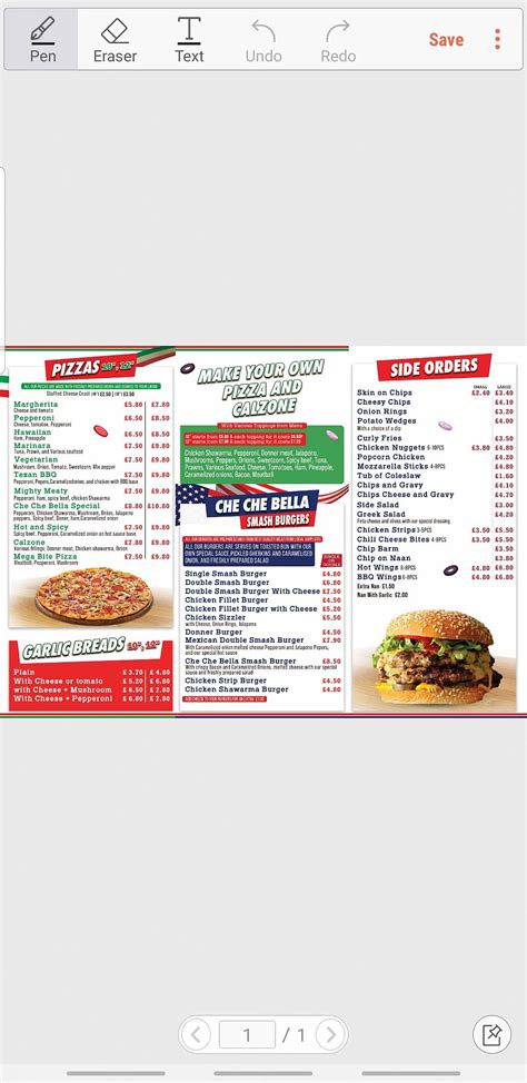 Menu At Che Che Bella Pizzeria Bolton