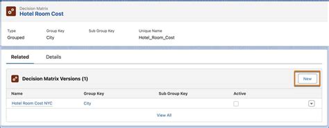 create a grouped decision matrix salesforce trailhead