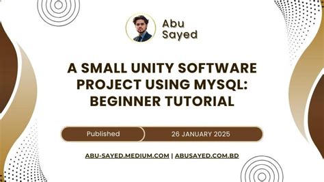 a small unity software project using mysql beginner tutorial