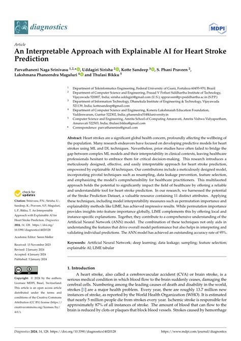 Pdf An Interpretable Approach With Explainable Ai For Heart Stroke Prediction