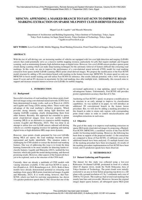 PDF MFSCNN APPENDING A MASKED BRANCH TO FAST SCNN TO IMPROVE ROAD MARKING EXTRACTION ON