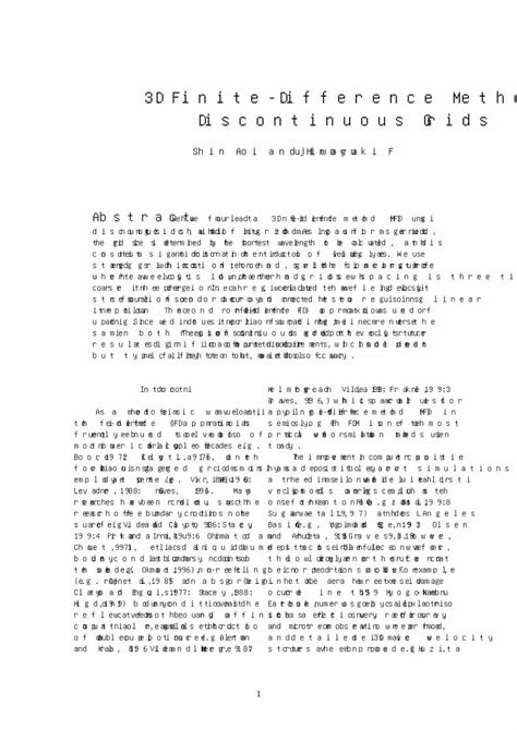Pdf 3d Finite Difference Method Using Discontinuous · Pdf File3d