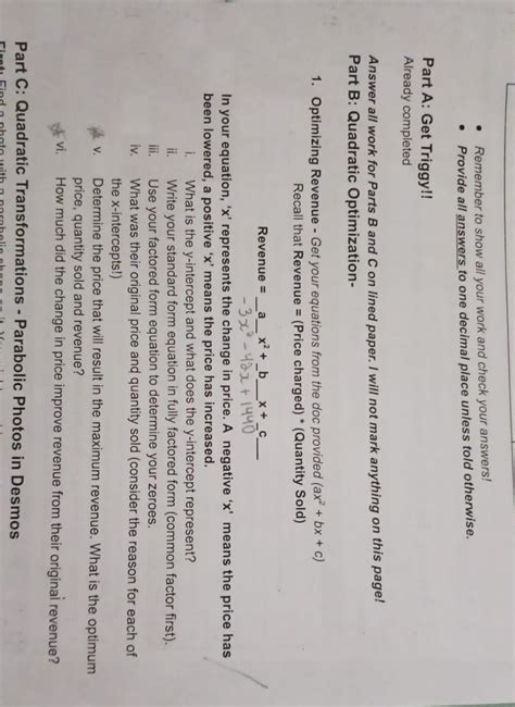 Remember To Show All Your Work And Check Your