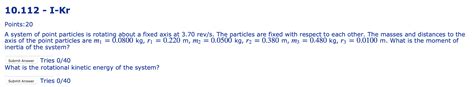 Solved A System Of Point Particles Is Rotating About A Fixed Chegg
