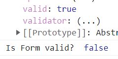 Angular Discrepency Between FormGroup Object And Its Valid Property