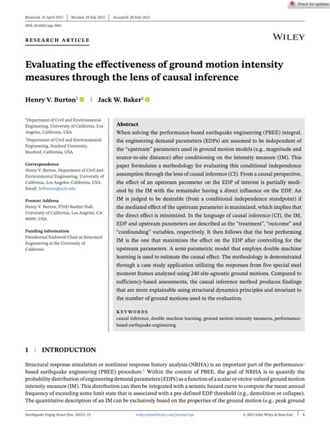 Pdf Evaluating The Effectiveness Of Ground Motion Intensity Measures