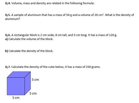 Calculating Density Mass And Volume Worksheet Distance Learning Teaching Resources