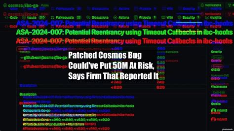 Patched Cosmos Bug Could Ve Put 150M At Risk Says Firm That Reported It YouTube