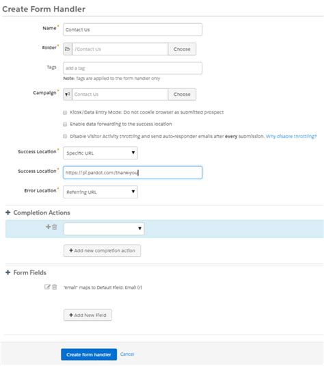 Connect External Form With Pardot Form Handlers