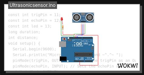 Ultrasonicsensor Ino Wokwi ESP STM Arduino Simulator