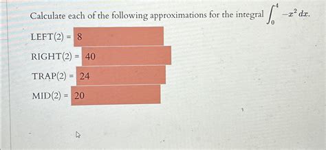 solved calculate each of the following approximations for