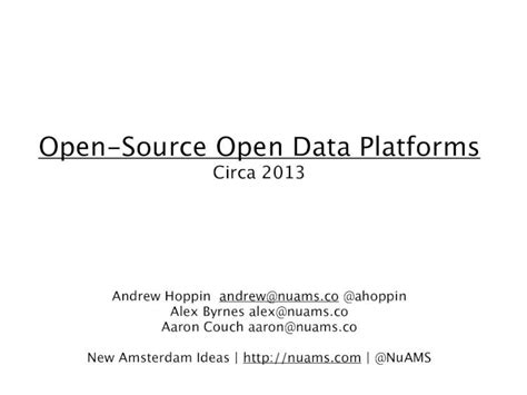 Pdf Open Source Open Data Platforms Dokumentips