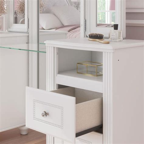 Ashley Kozlani 3 Piece Vanity Cabinet Set With Mirror And Stool In